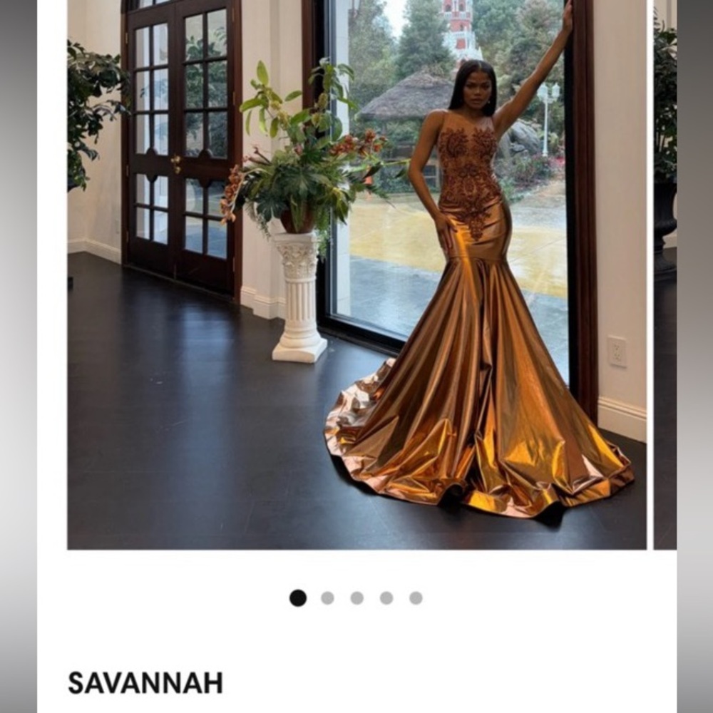 Bronze Mermaid Prom Dress - Gem